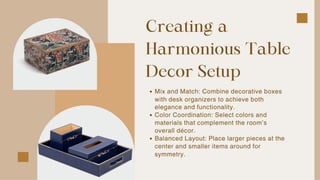 "Creative Table Decor: A Guide to Setting the Perfect Table" | PPTX