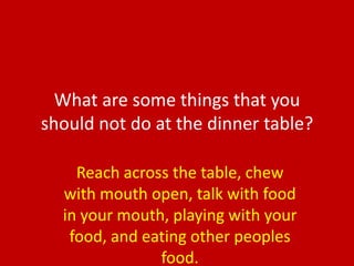 Table Etiquette | PPTX