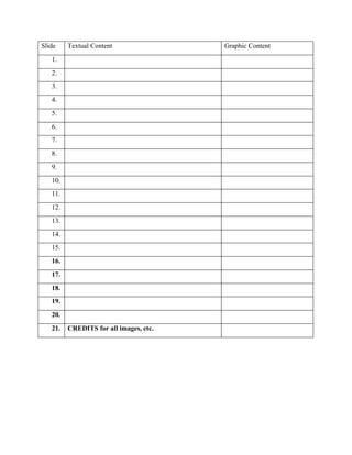 Blank Table Of Contents