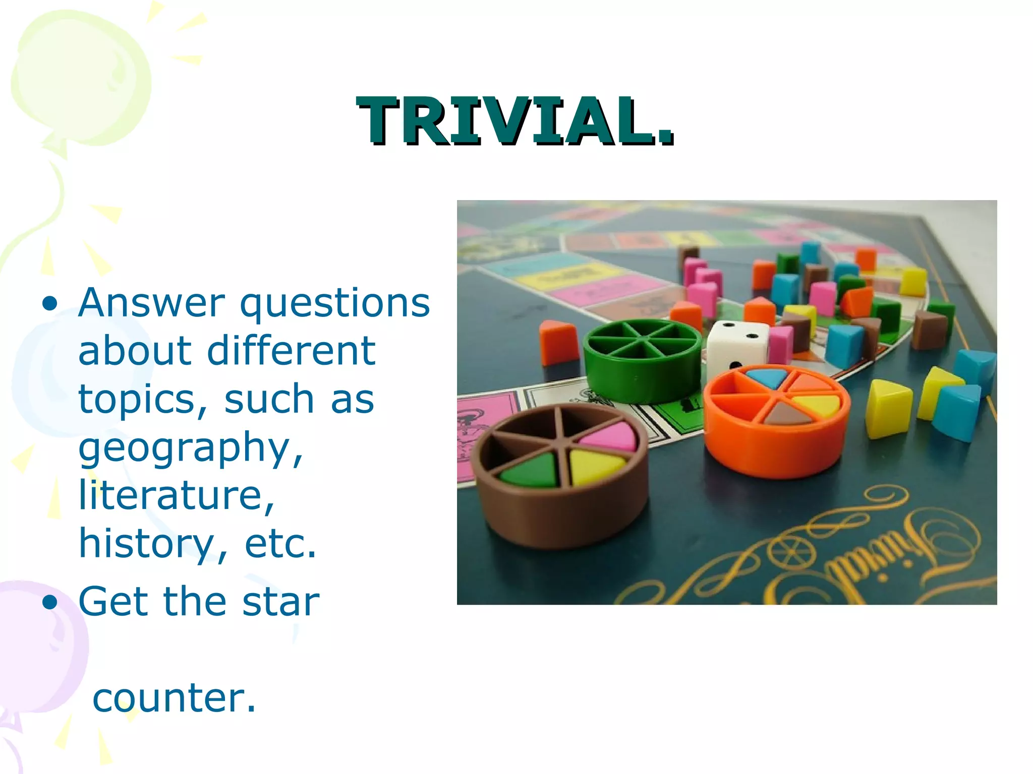 Our Favourite Table Games | PPT