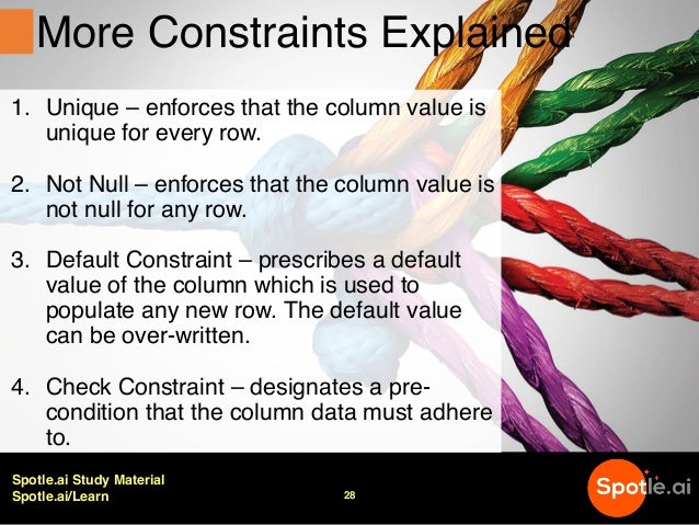 Table Design Constraints And Indexes