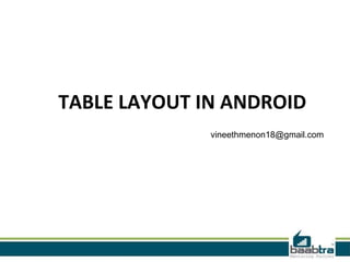 Tablelayout | PPT