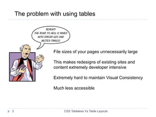 CSS Tableless Vs Table Layouts | PPT | Free Download