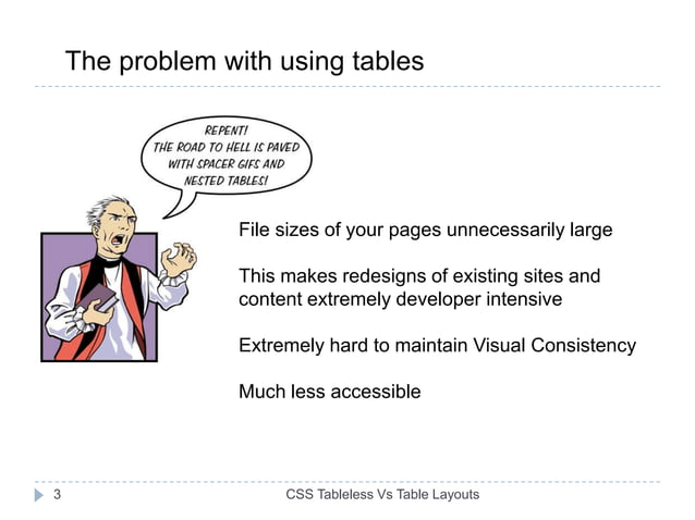 CSS Tableless Vs Table Layouts | PPT | Free Download