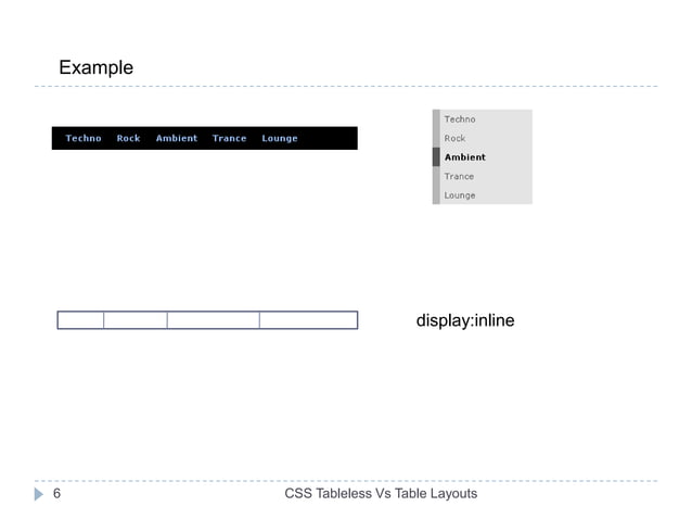 CSS Tableless Vs Table Layouts | PPT | Free Download