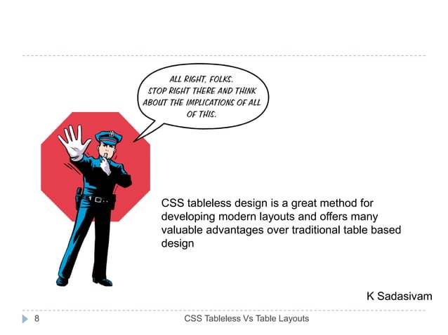 Css Tableless Vs Table Layouts Ppt Free Download