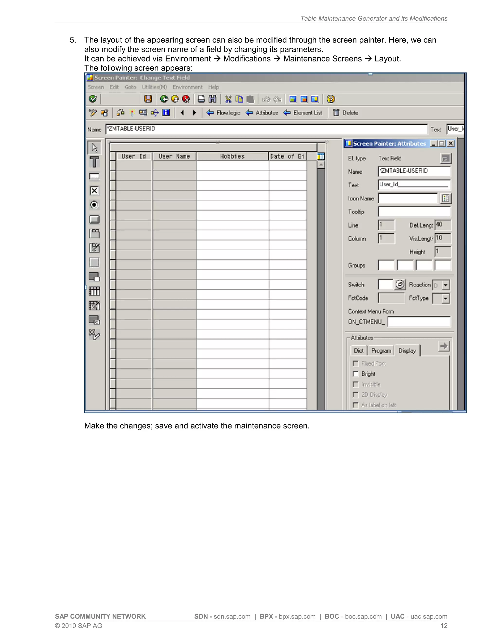 Table maintenance generator and its modifications | PDF