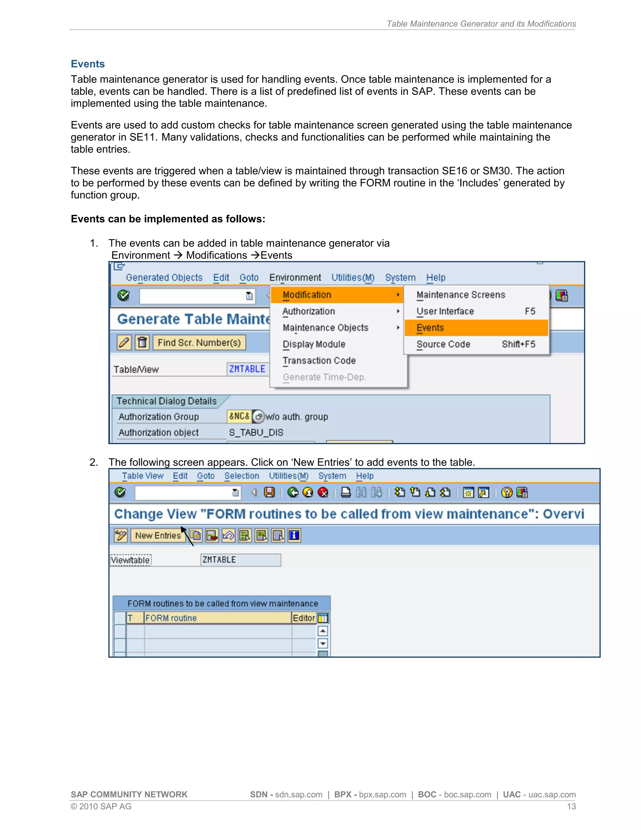 Table maintenance generator and its modifications | PDF