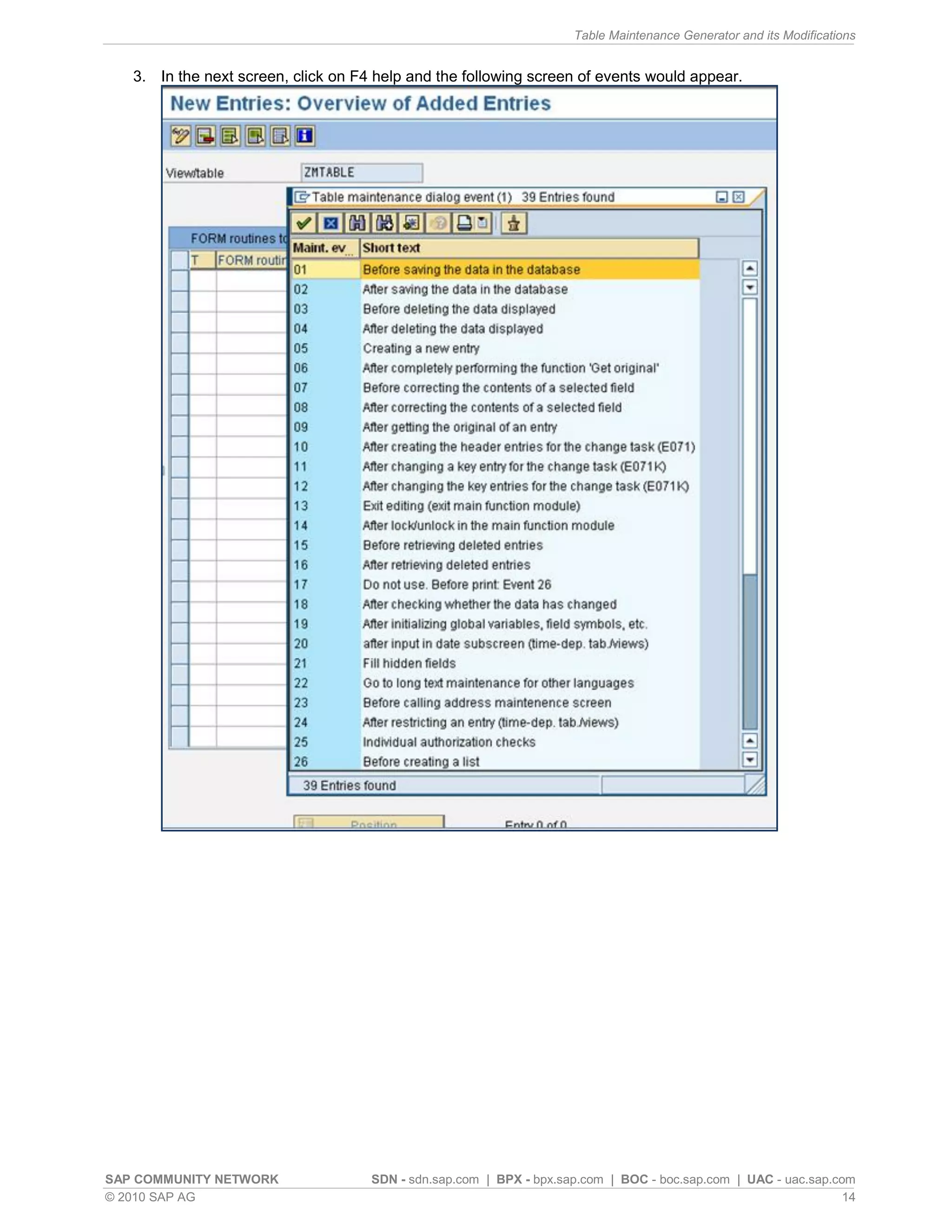 Table maintenance generator and its modifications | PDF