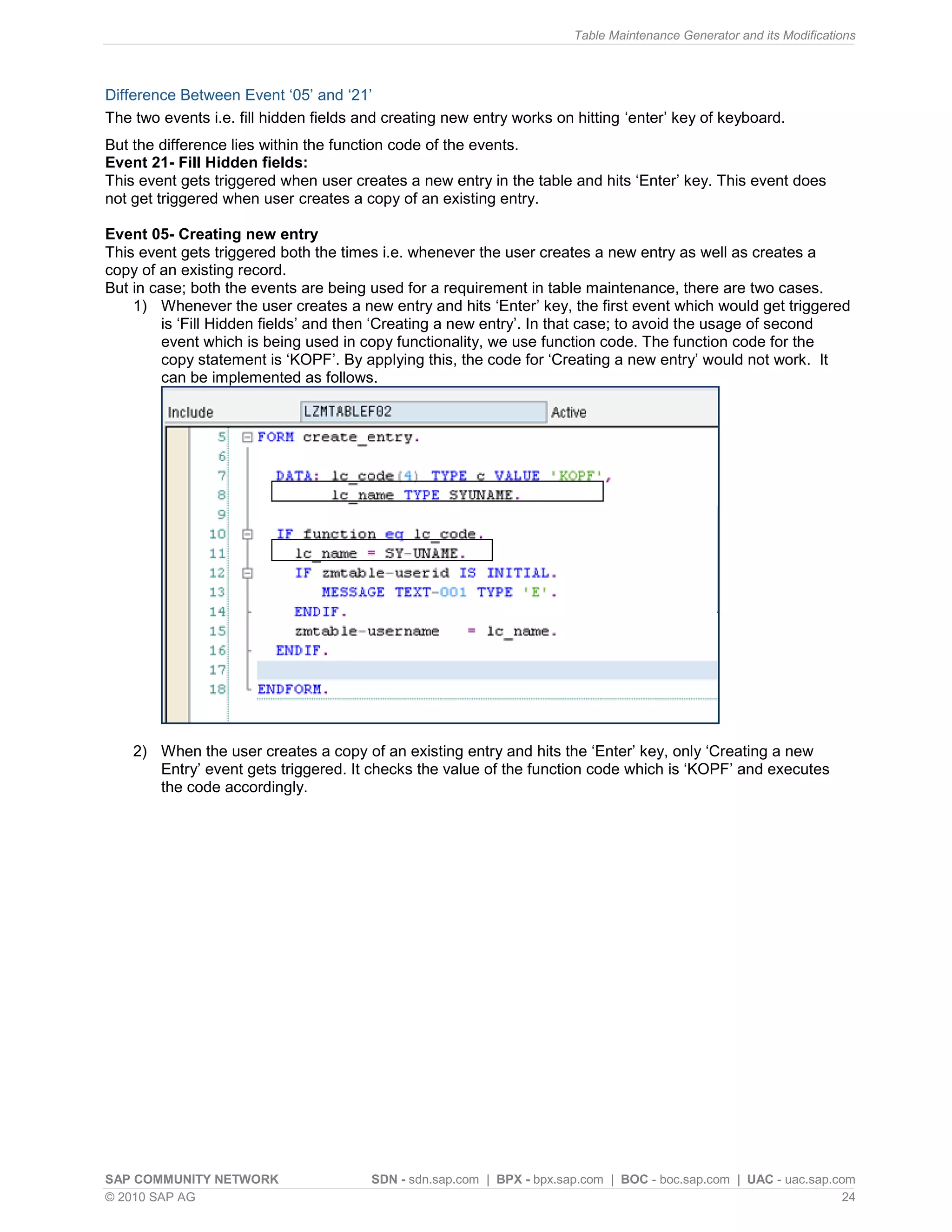 Table maintenance generator and its modifications | PDF
