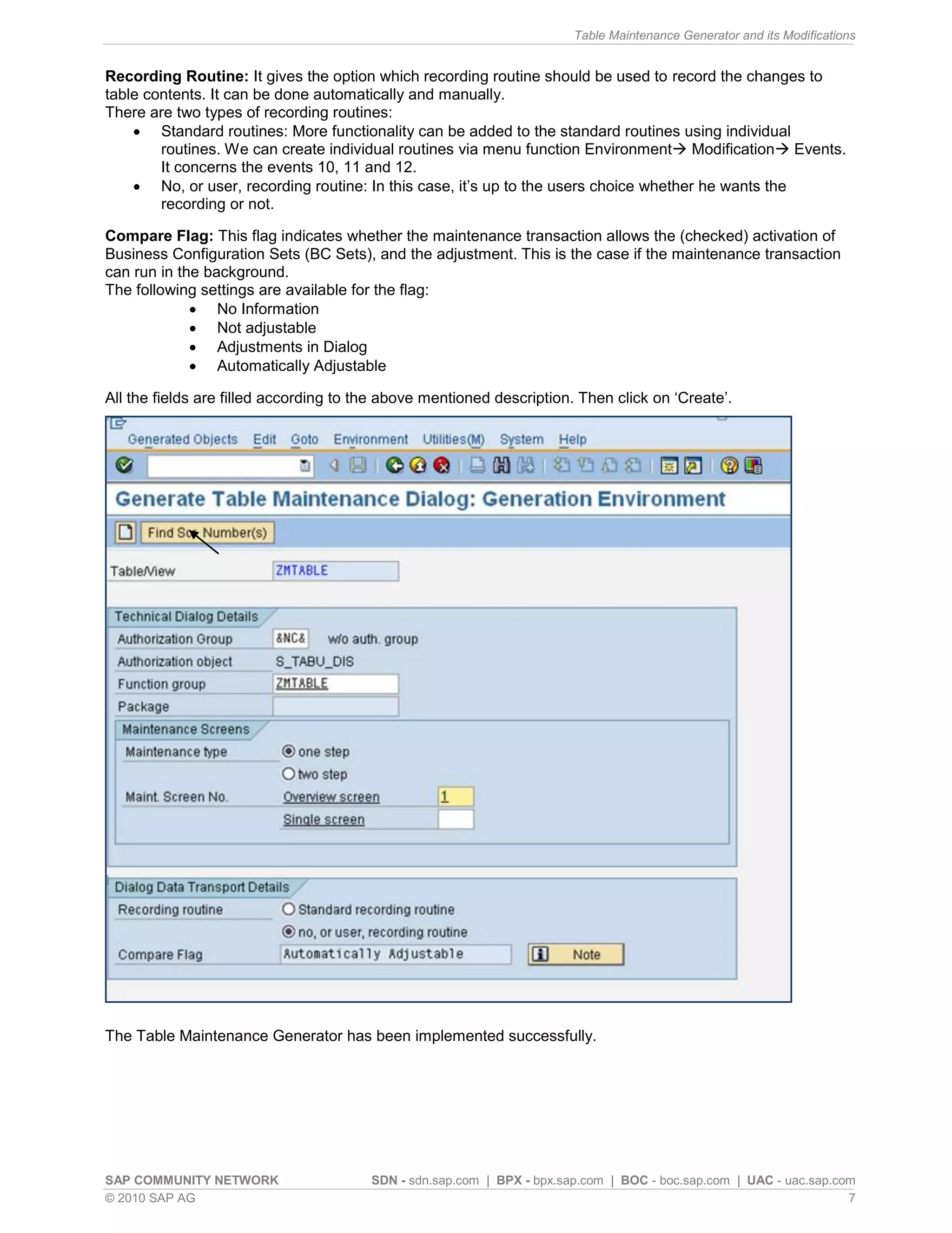 Table maintenance generator and its modifications | PDF
