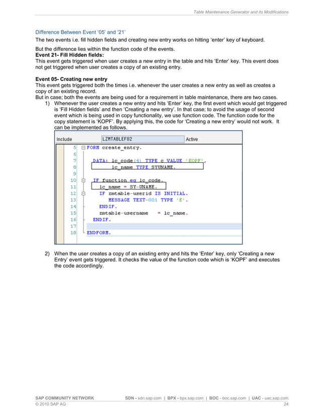 Table maintenance generator and its modifications | PDF
