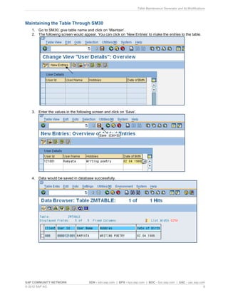 Table maintenance generator and its modifications | PDF