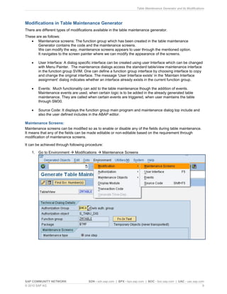 Table maintenance generator and its modifications | PDF