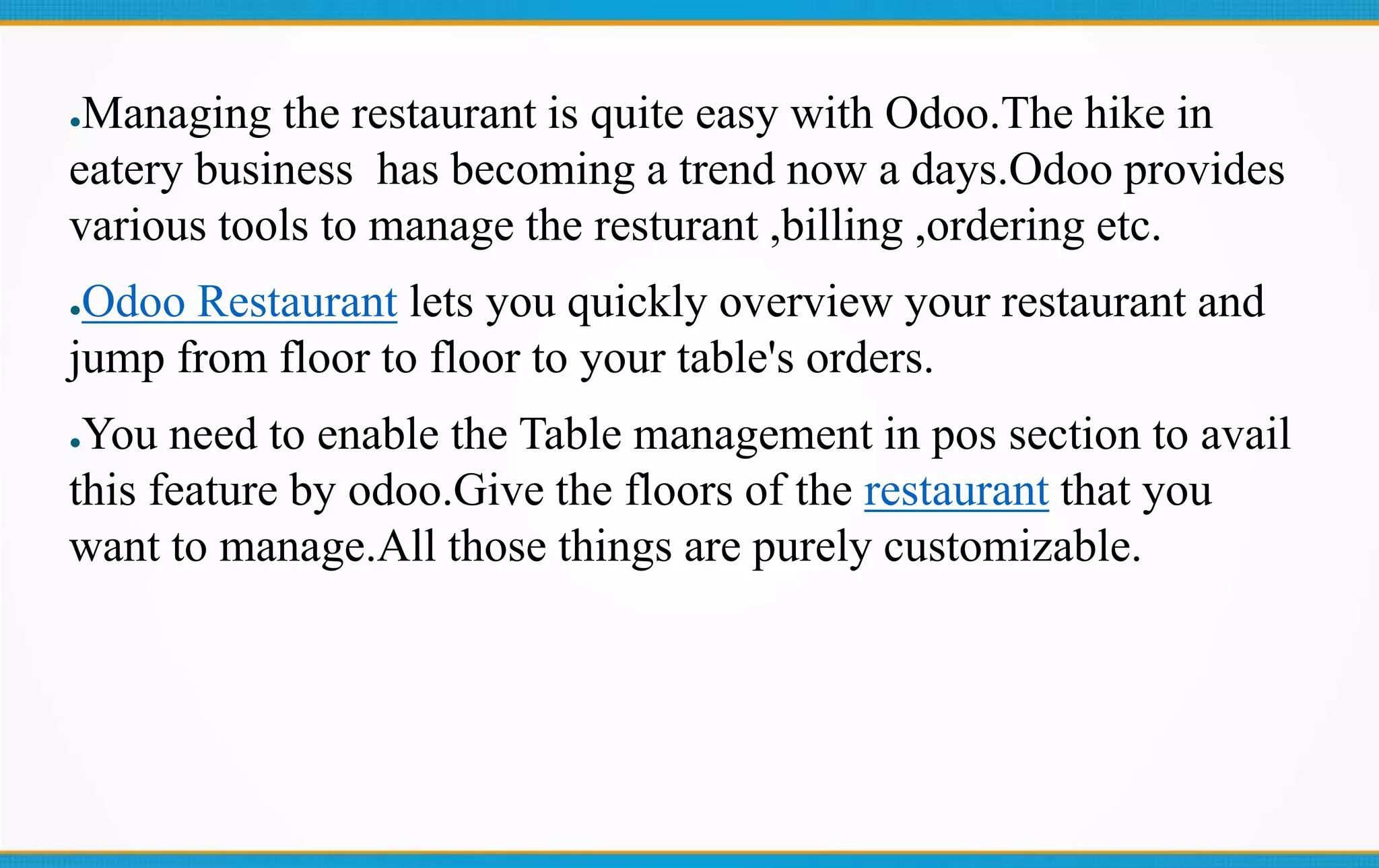 Table management in restaurant pos | PPT