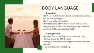 TABLE MANNER Brief Training Course, handy guideline for trainer | PPT