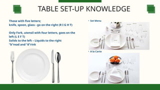 TABLE MANNER Brief Training Course, handy guideline for trainer | PPT