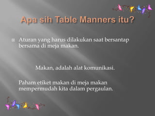 Table Manners | PPTX