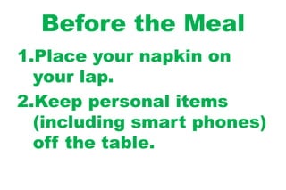 Table manners | PPT
