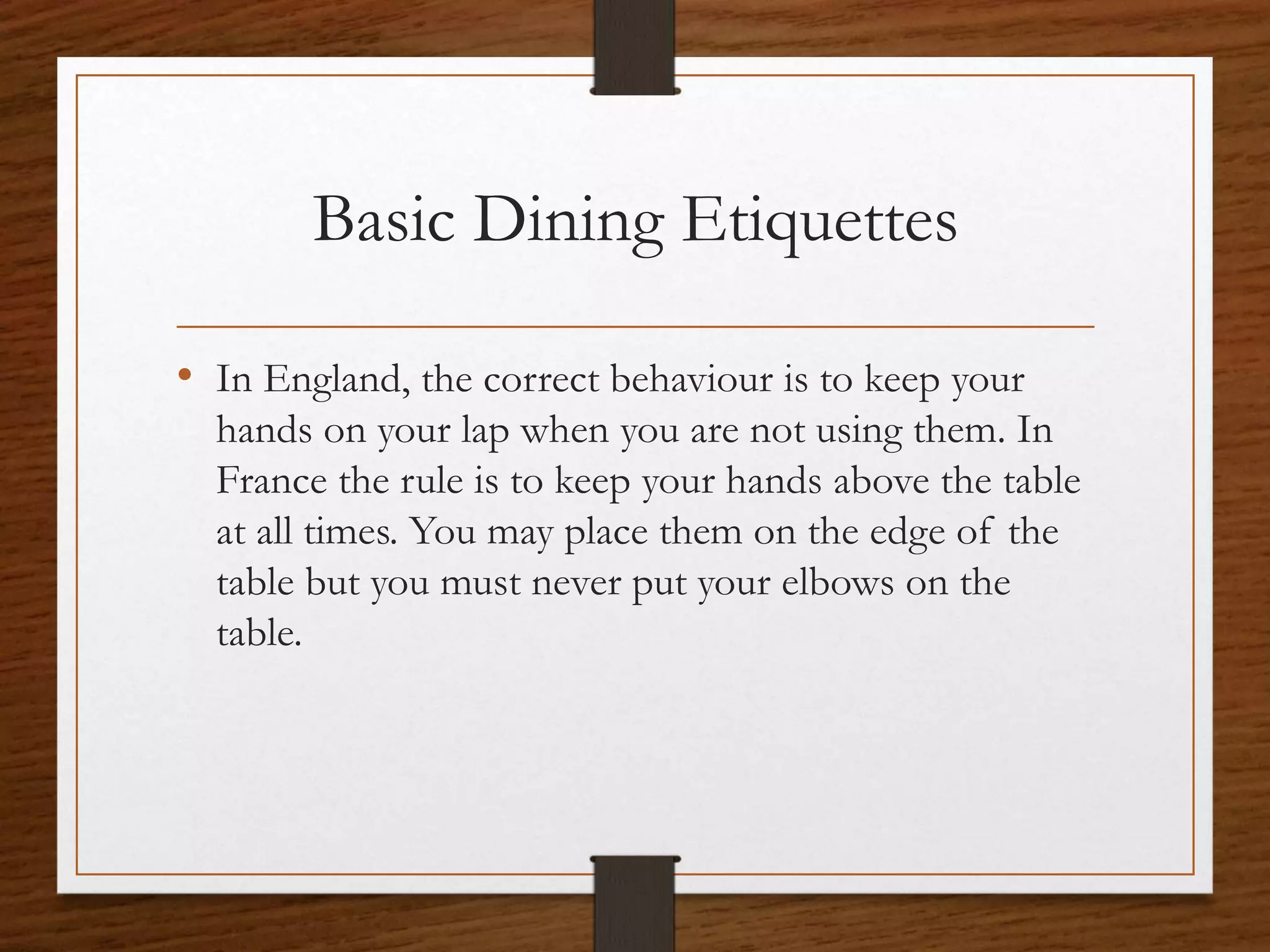 Table manners | PPT