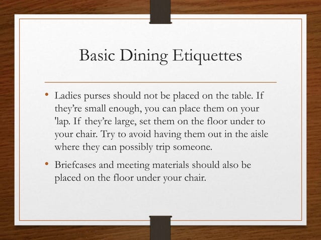 Table manners | PPT | Food & Drink