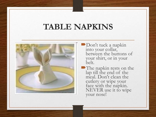 Table manners | PPT | Food & Drink