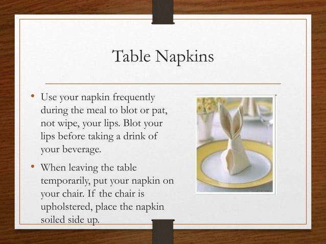 Table manners | PPT | Food & Drink