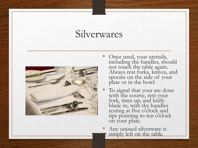 Table manners | PPT | Food & Drink