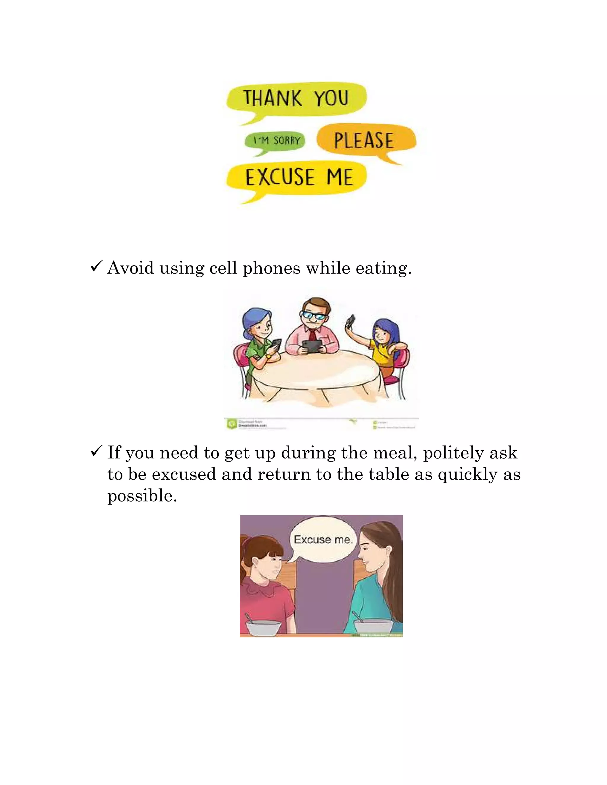 Table manners for kids | PDF