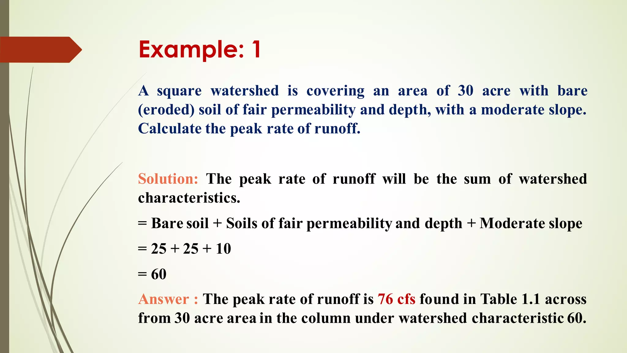 Estimation of runoff by table method | PDF