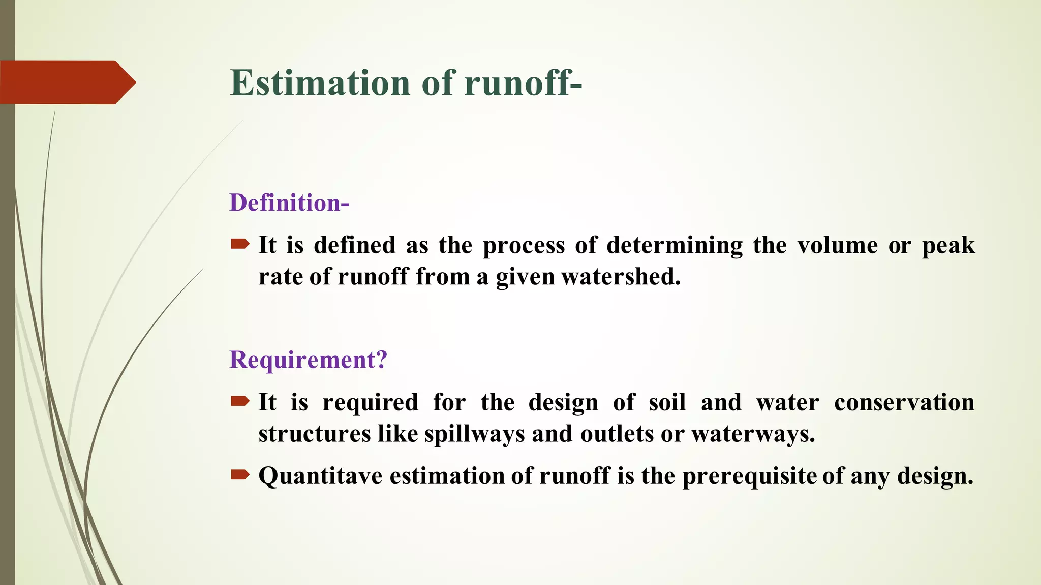 Estimation of runoff by table method | PDF