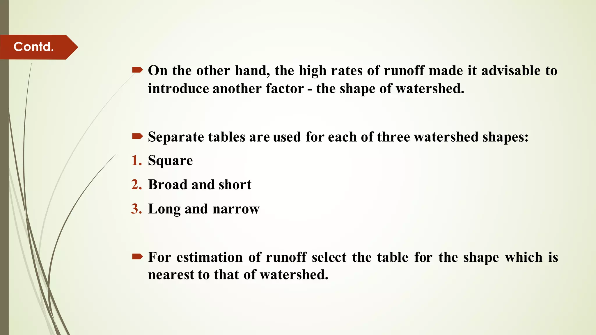 Estimation of runoff by table method | PDF