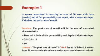 Estimation of runoff by table method | PDF