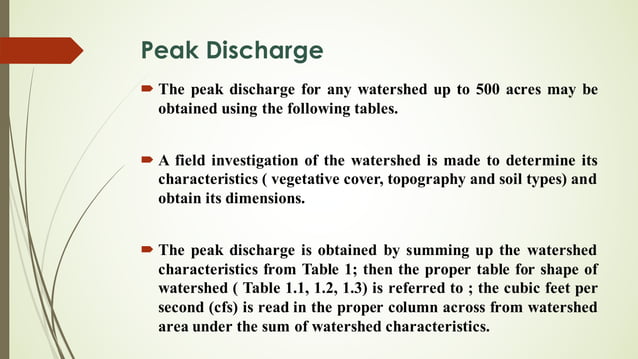 Estimation of runoff by table method | PDF