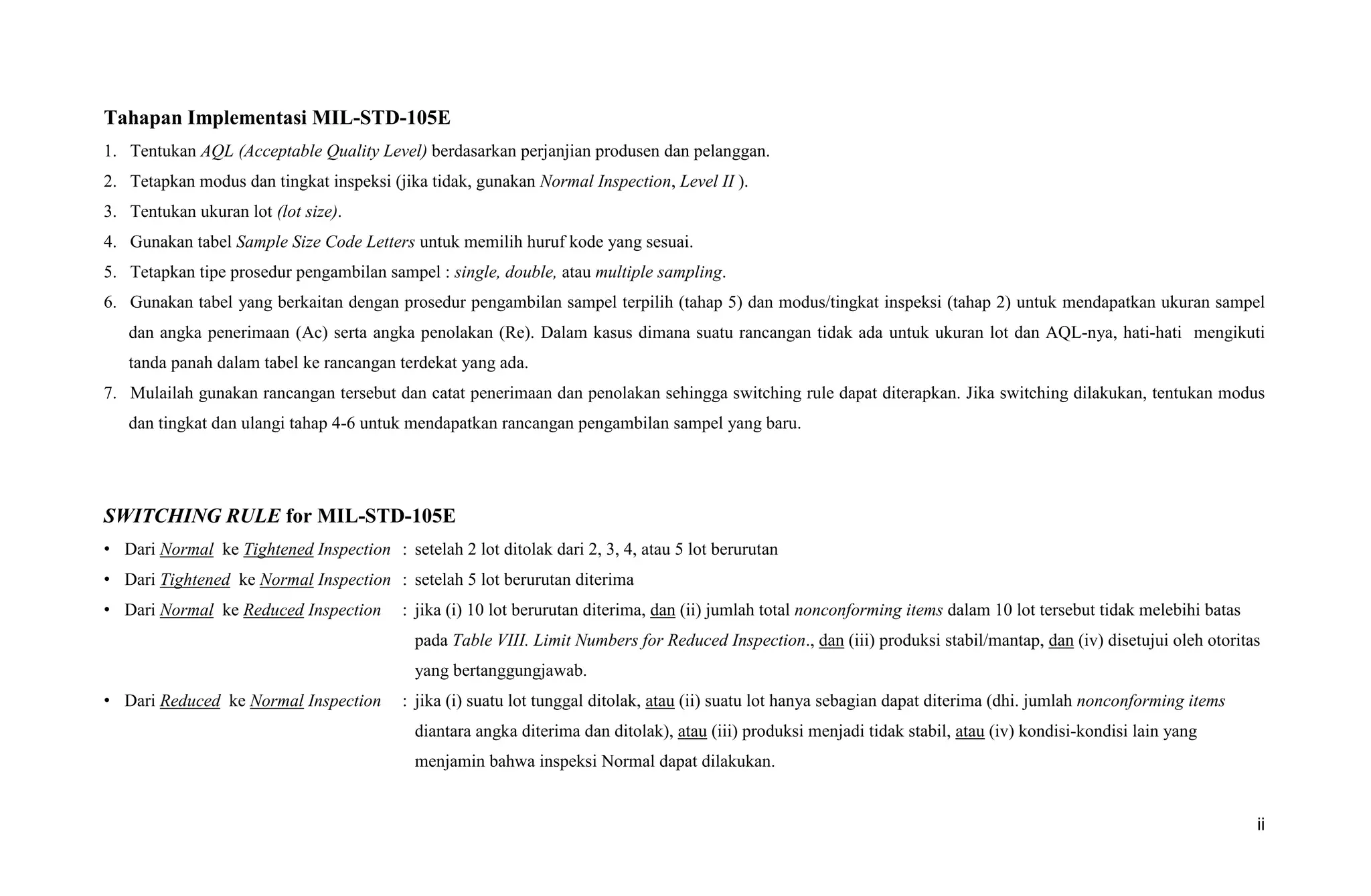 Table mil std_105_e | PDF