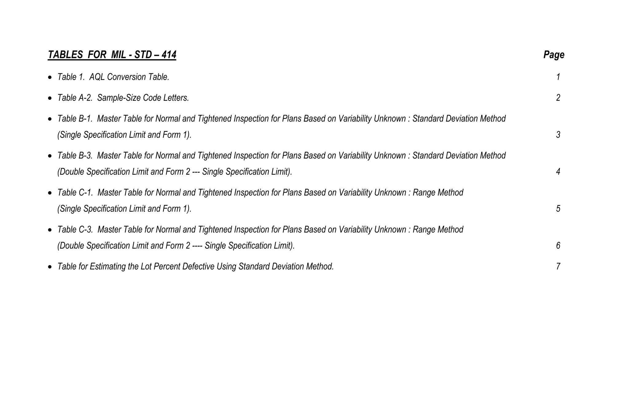 Table mil std_414 | PDF