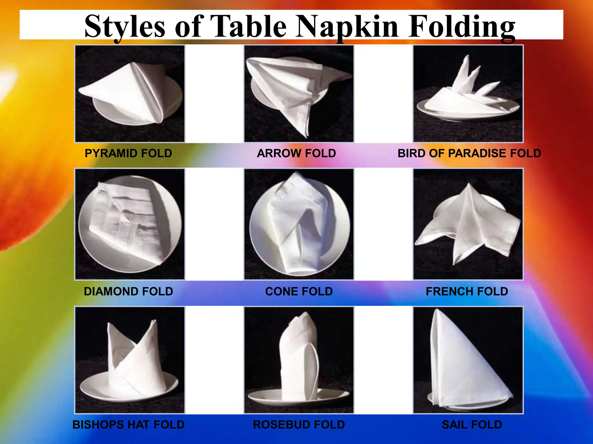 Table Napkin Folding.pptx | Food & Drink