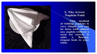 TABLE NAPKIN FOLDING. powerpoint presentaion | PPTX