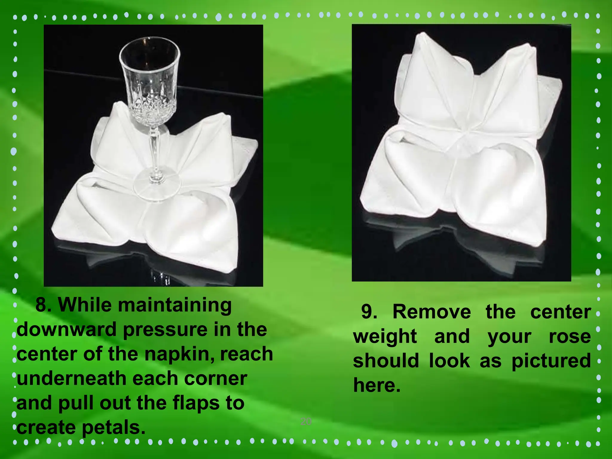Table Napkin Folding food beverage service | PPTX