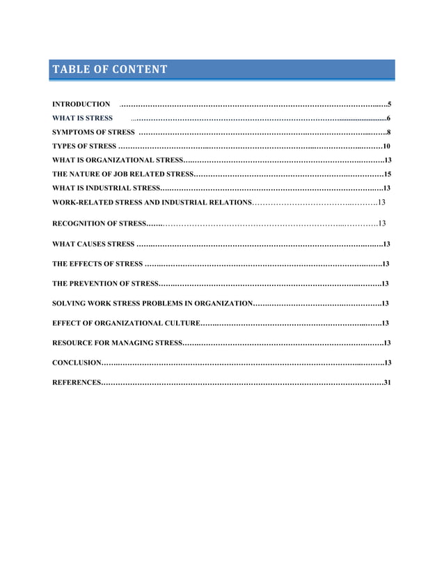Table of content | PDF