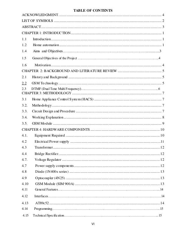 Table of contents
