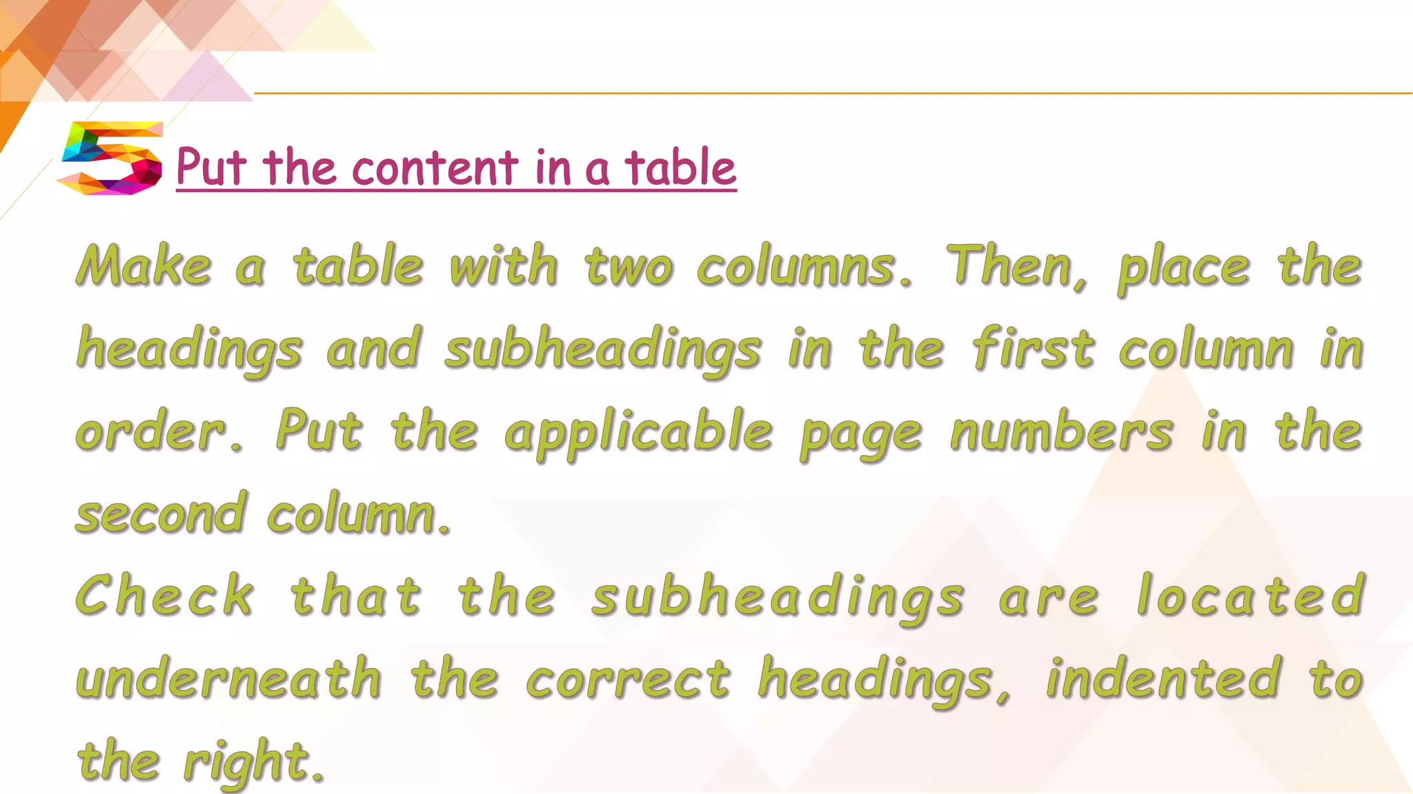 Table of Contents | PPT