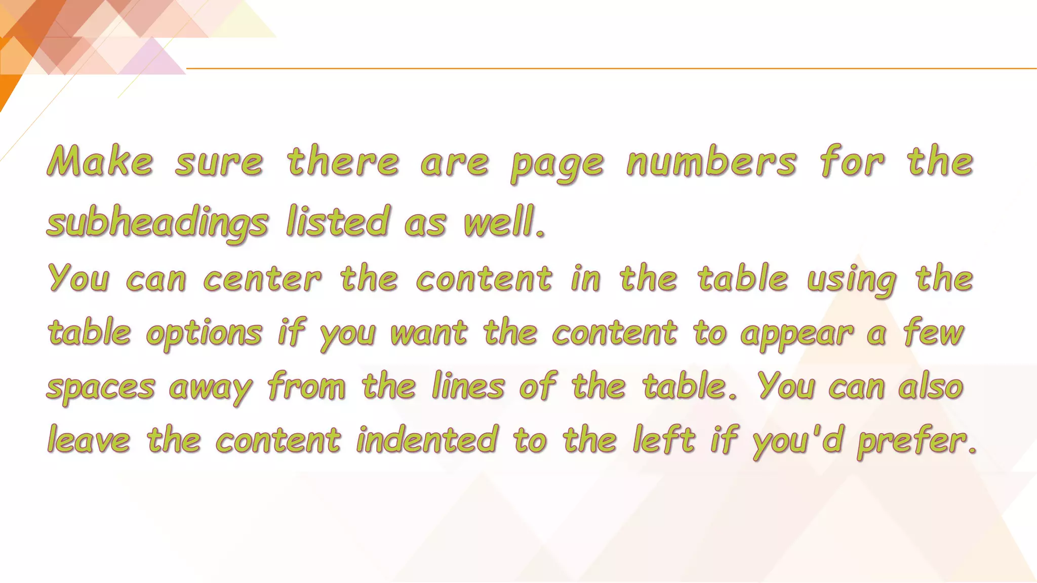 Table of Contents | PPT