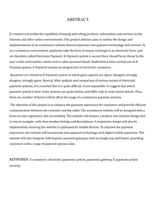 creation of ecommerce website with payment gate ways | PDF