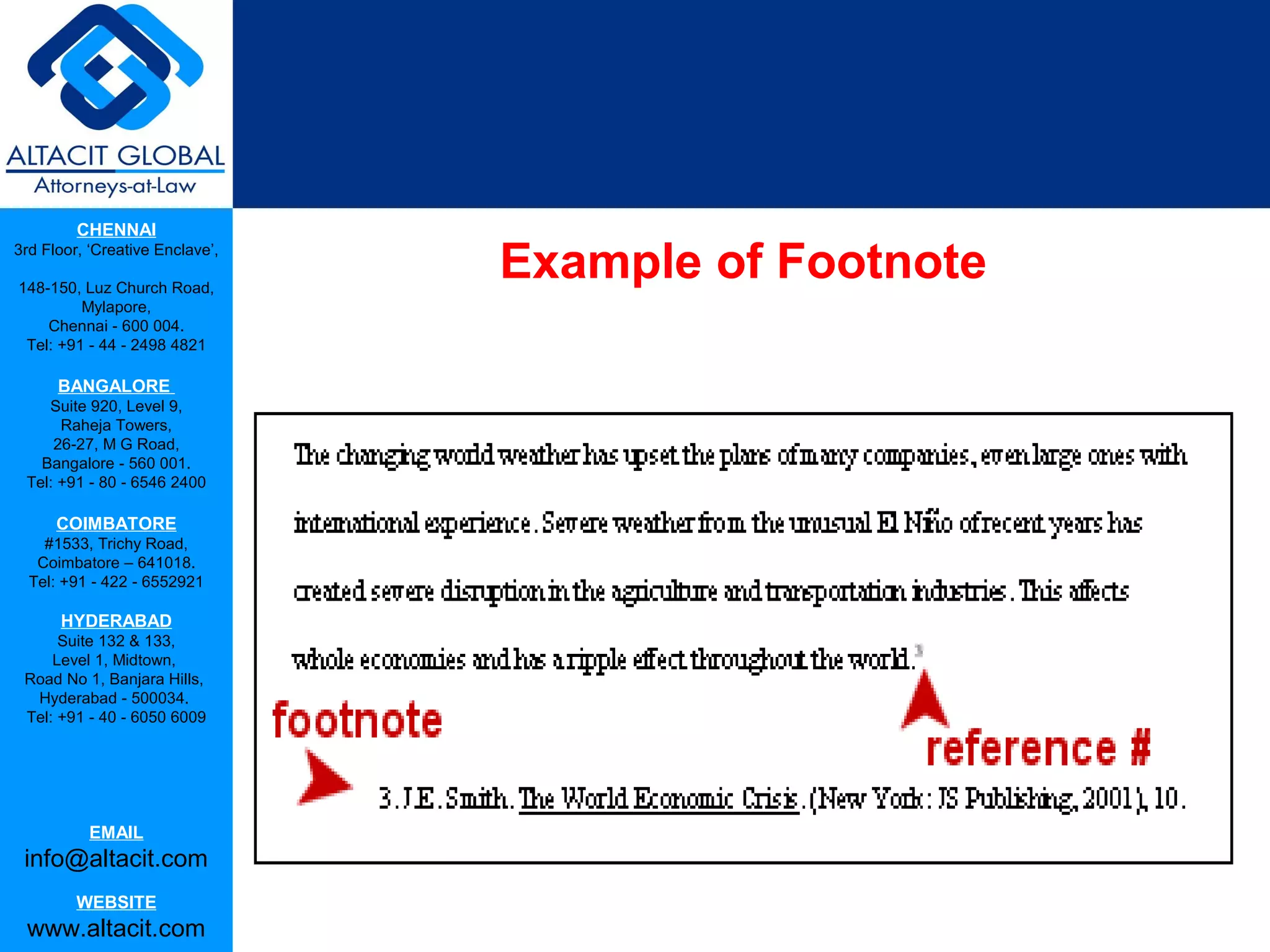Table of contents, footnote & endnote in ms word | PPT