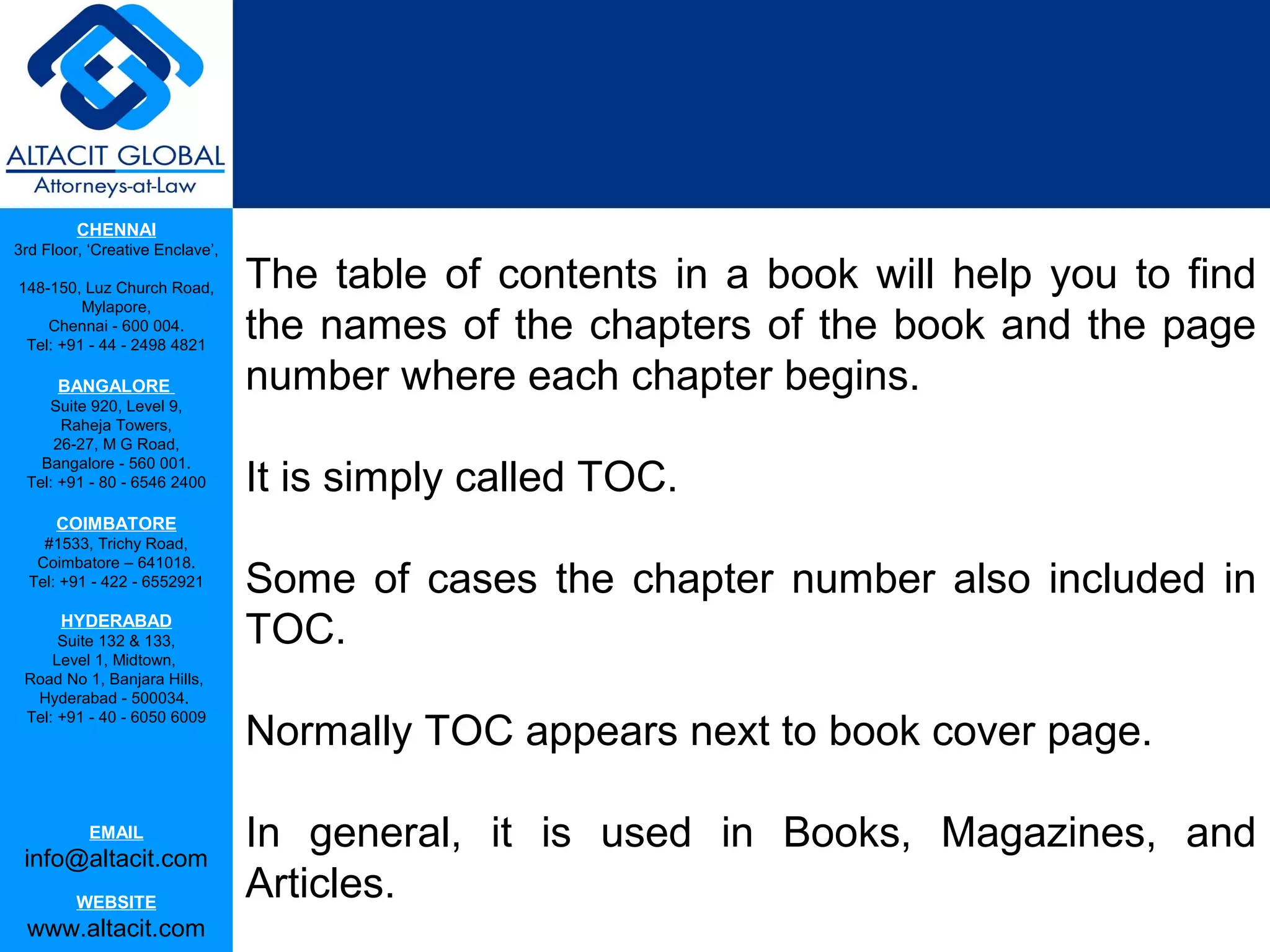 Table of contents, footnote & endnote in ms word | PPT