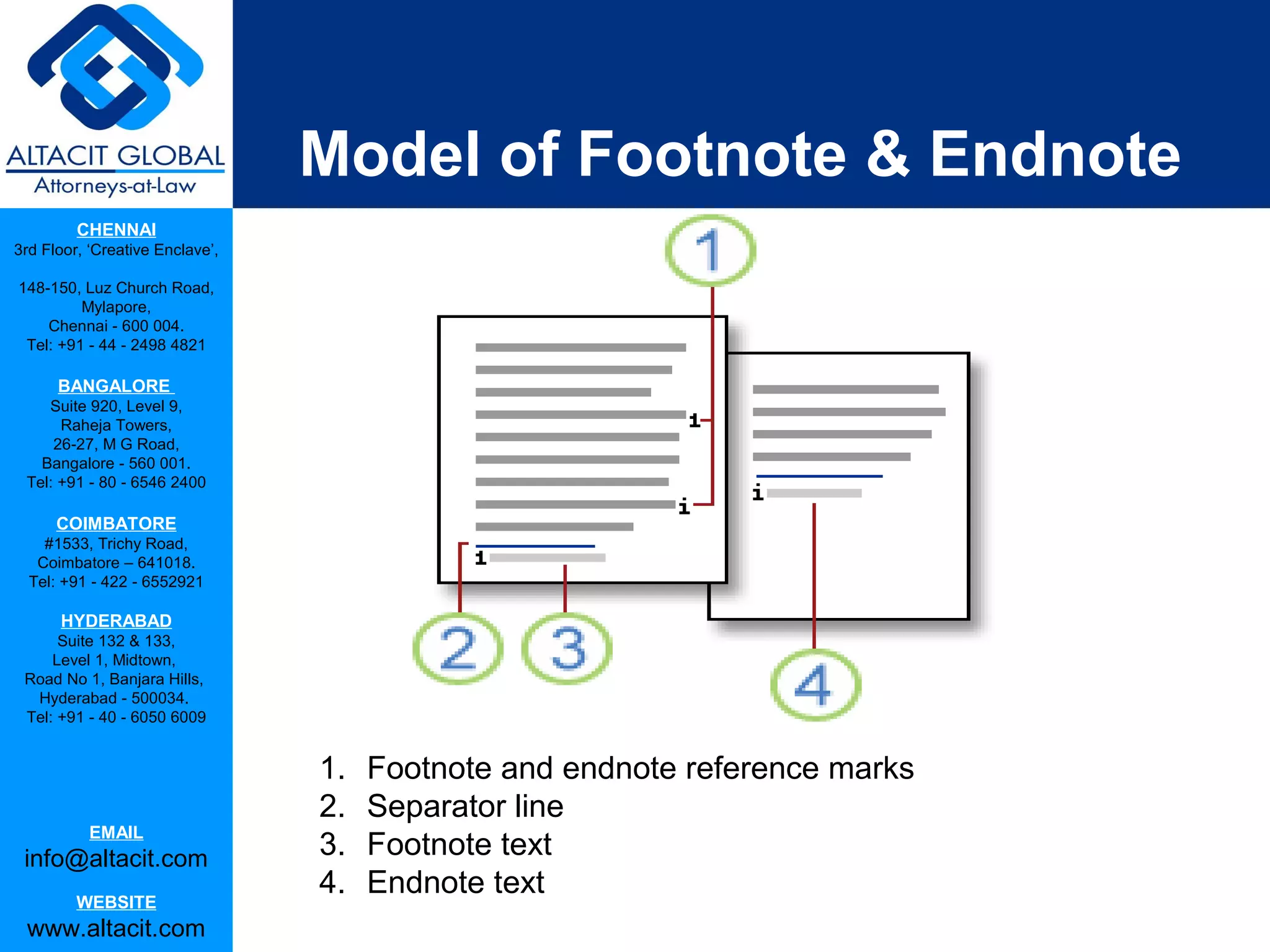 Table of contents, footnote & endnote in ms word | PPT