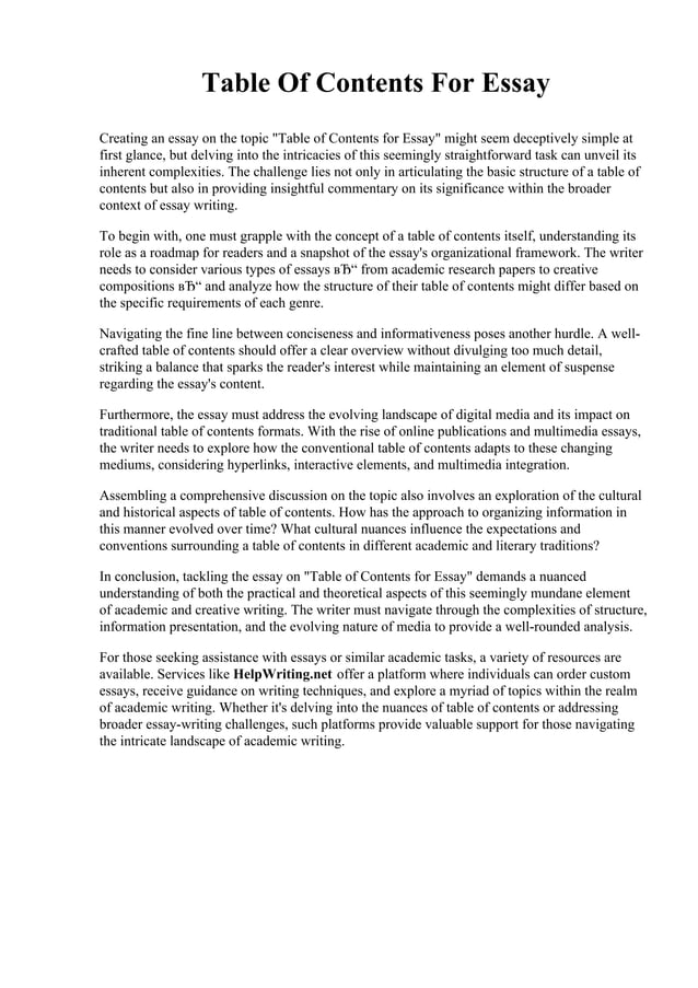 Table Of Contents For Essay.pdf