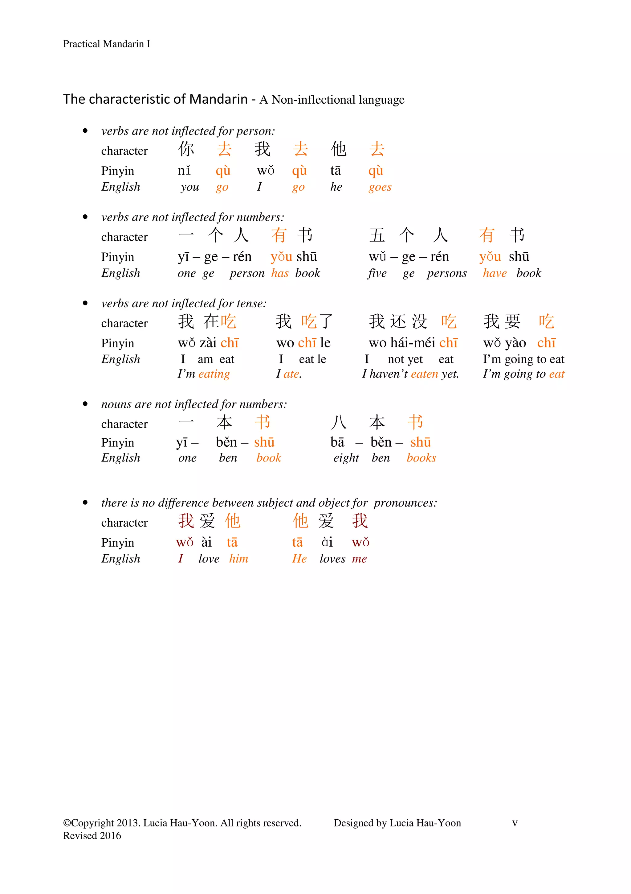 Mandarin Beginners Course - Table of Contents | PDF