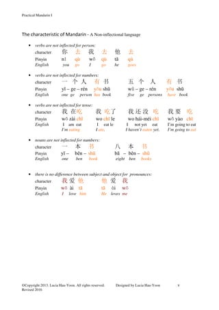 Mandarin Beginners Course - Table of Contents | PDF